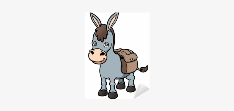 Download Transparent Vector Illustration Of Cartoon Burro Sticker ...