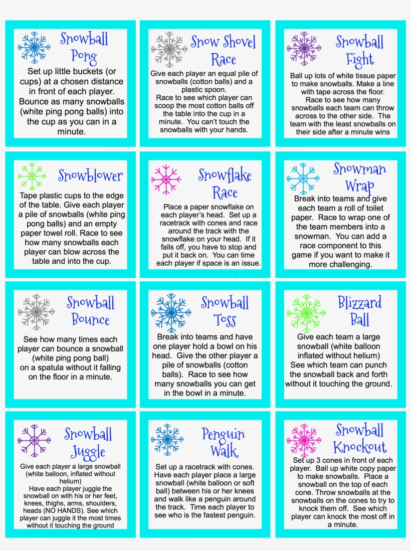 Snowball Games Are Fun For The Whole Family Or Classroom - Indoor ...