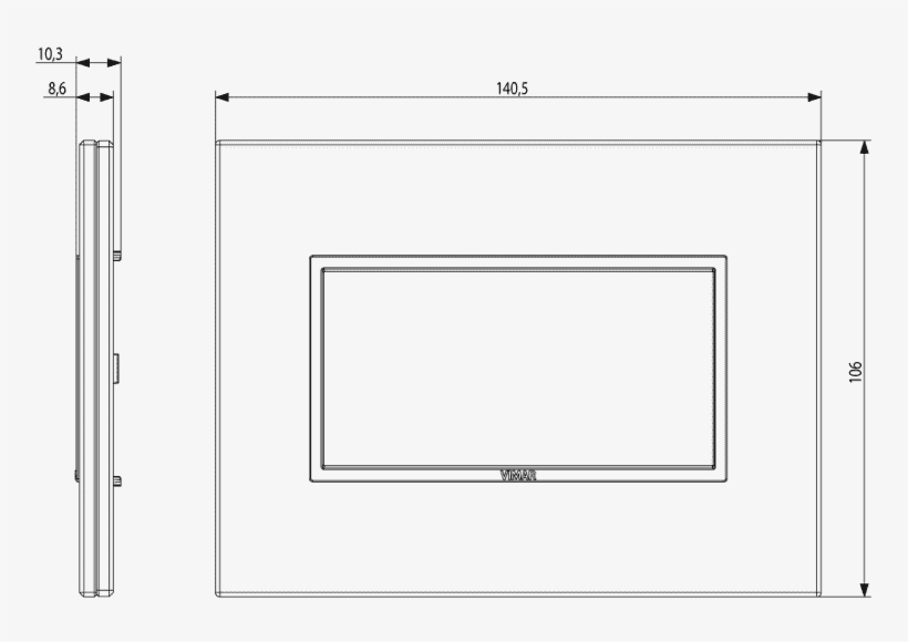 Png Dxf - Dimensioni Placca Vimar Plana - 755x500 PNG Download - PNGkit