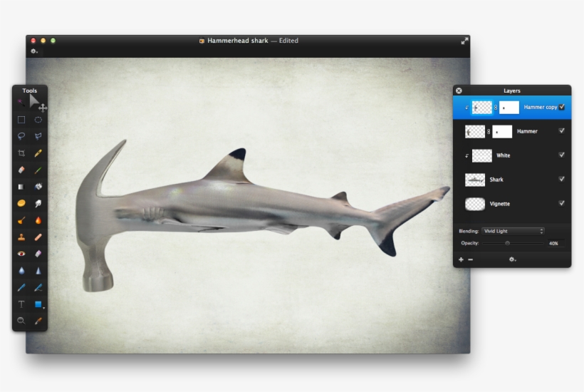 Then Go To Image>invert Color - Hammerhead Shark - 1177x738 PNG ...