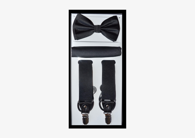 Black Suspender Bow-tie Set - Suspenders - 500x500 PNG Download - PNGkit