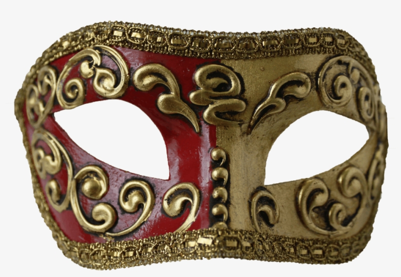 Colombina Red & Gold Venetian Mask - Gold Masquerade Masks - 500x500 ...