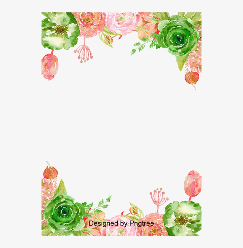 Download Transparent Vector Hand-painted Flower Borders, Vector, Hand ...