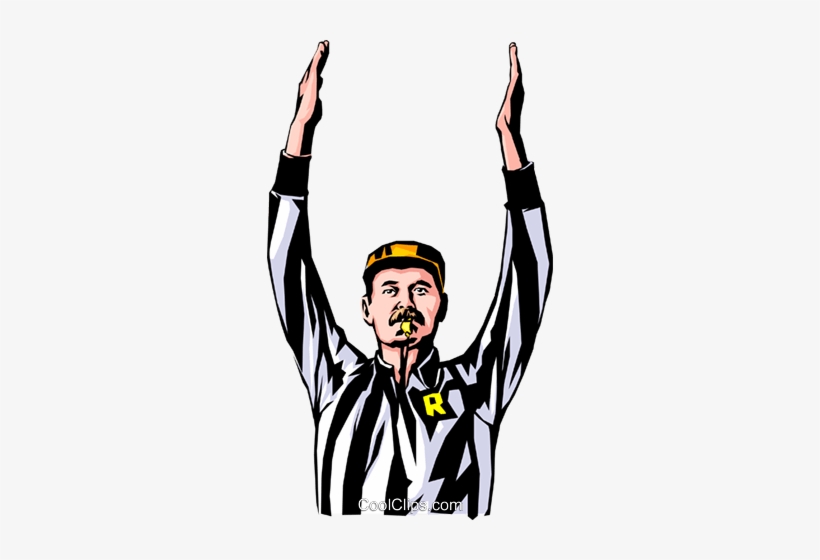 Referee Awarding Touchdown Royalty Free Vector Clip - Football Referee ...
