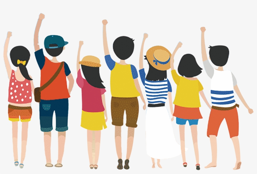 Hand Drawn Cartoon Student Graduation Decorative Psd - 人物 背影 ...