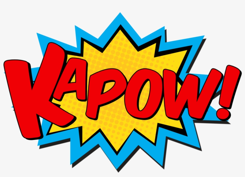 Black And White Superhero Words Clipart