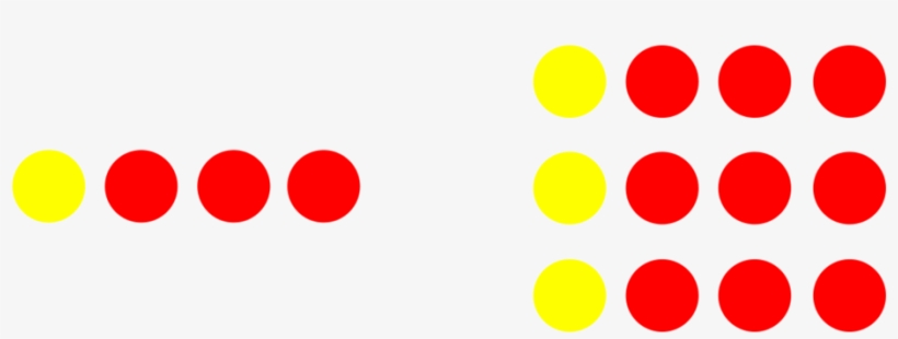 Fractions Same But Different One Quarter Dots - Circle - 1000x465 PNG ...
