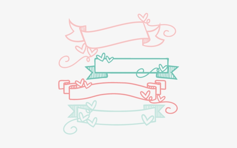 Doodle Banners Svg Scrapbook Cut File Cute Clipart - Cute Banner Png ...