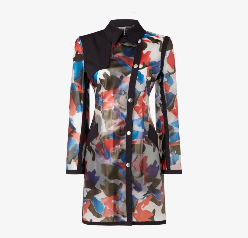 Hartley Transparent Camo Trench Coat - Cardigan - 584x764 PNG Download ...