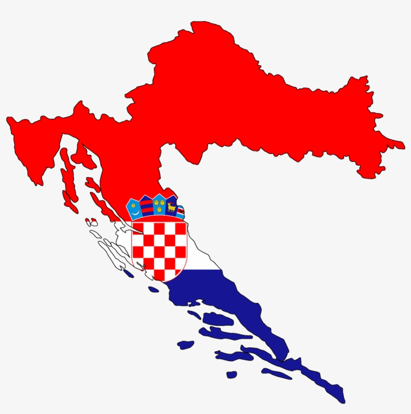 Croatia Flag Map - Croatia Flag And Map - 1280x1280 PNG Download - PNGkit