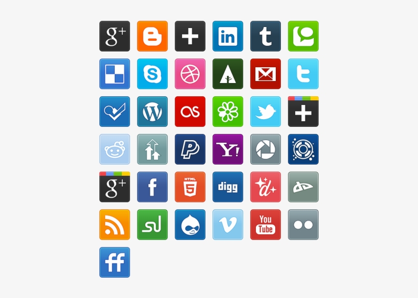 New Social Media Bookmarking Icon Set Icon Pack By - Social Media Icons ...