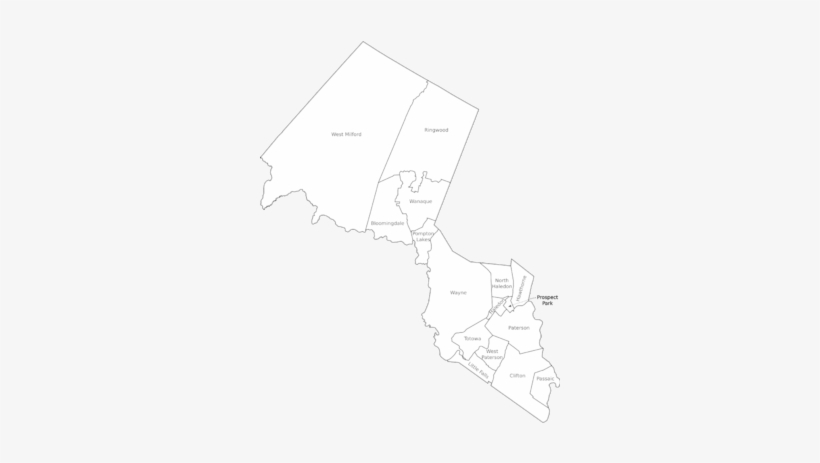Labeled Outline Map Of Municipalities - Passaic County Municipality Map ...