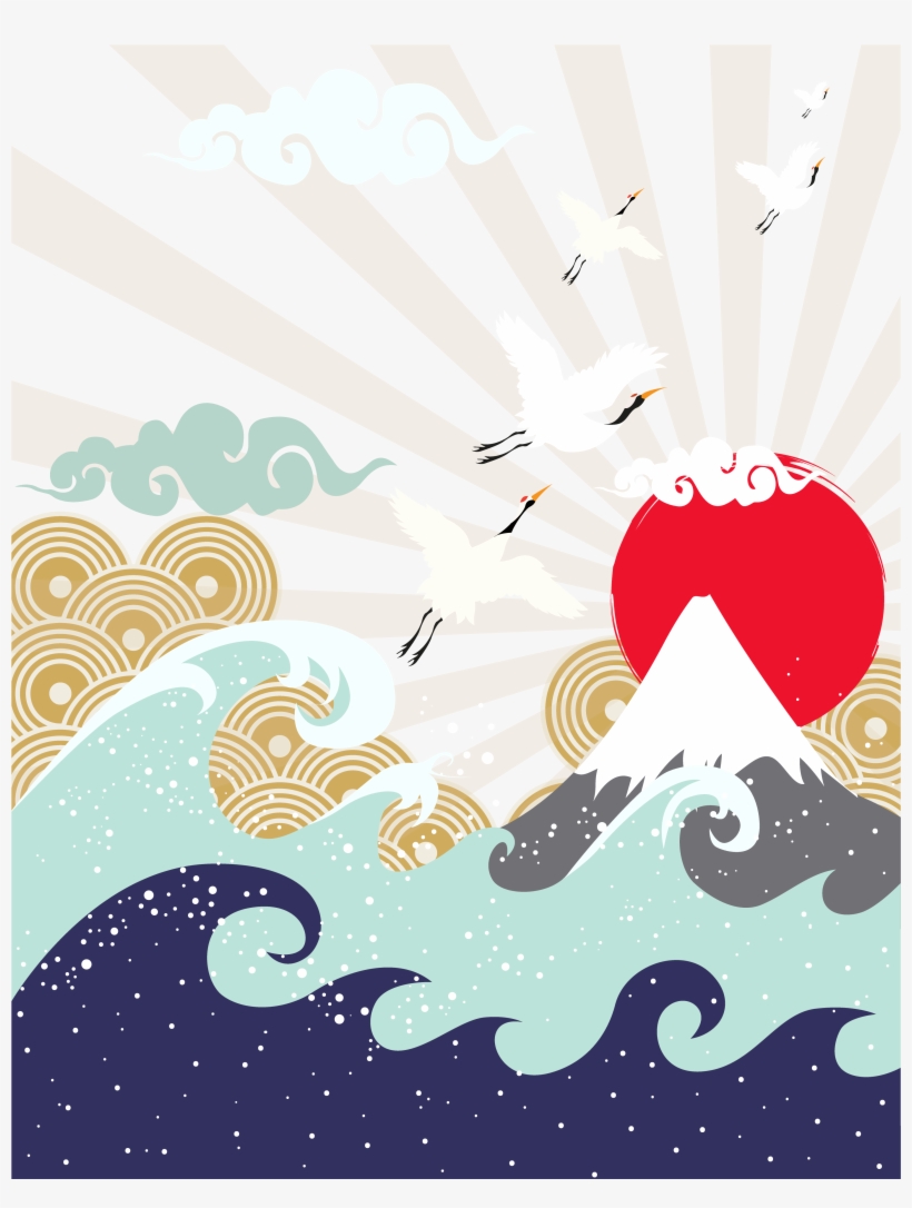 Japan Wave Illustration - Japanese Illustration - 3846x4518 PNG ...