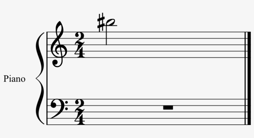 Accidental Too Close To Note - Bar In Music Sheet - 817x384 PNG ...
