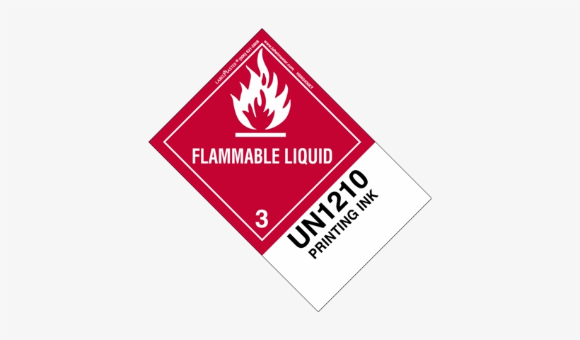 Flammable Liquid Label, Un1210 Printing Ink, Paper, - Flammable Liquids ...