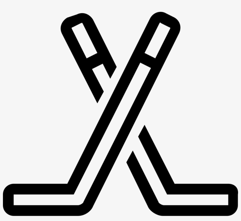 Download Transparent Two Hockey Sticks Outline - Hockey Stick - PNGkit
