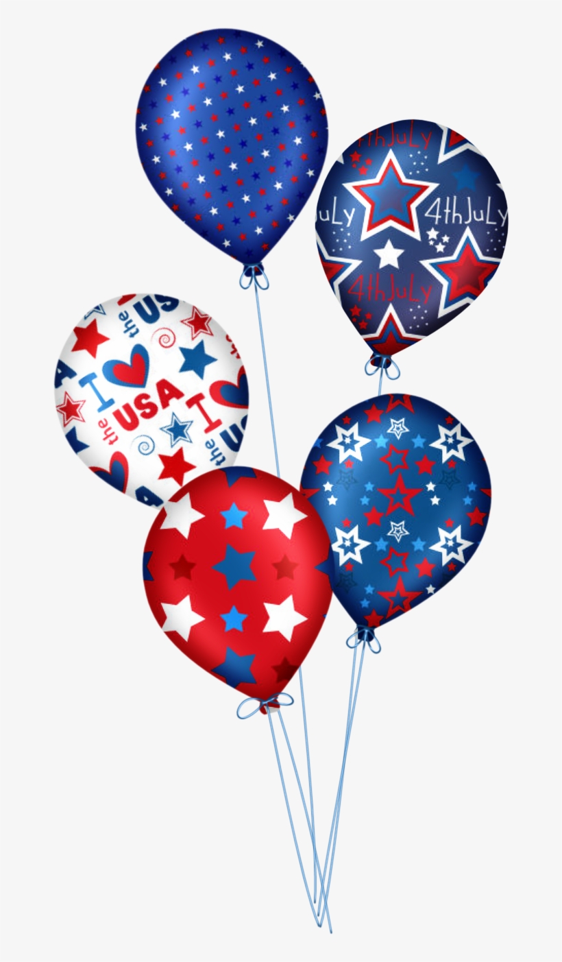 Happy 4 De Julho - 4th Of July Balloons Clipart - 666x1323 PNG Download ...
