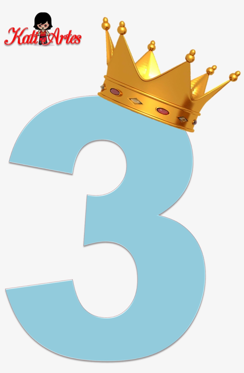 Alfabeto De Números Azul Claro Con Coronas - Numero 3 Princesa Sofia ...