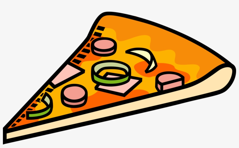 Vector Illustration Of Flatbread Pizza Topped With - Pizza Slice Clip ...