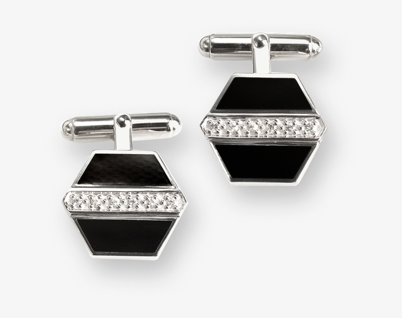 Nicole Barr Designs Sterling Silver Hexagon Cufflink-black - Silver - 800x800 PNG Download - PNGkit