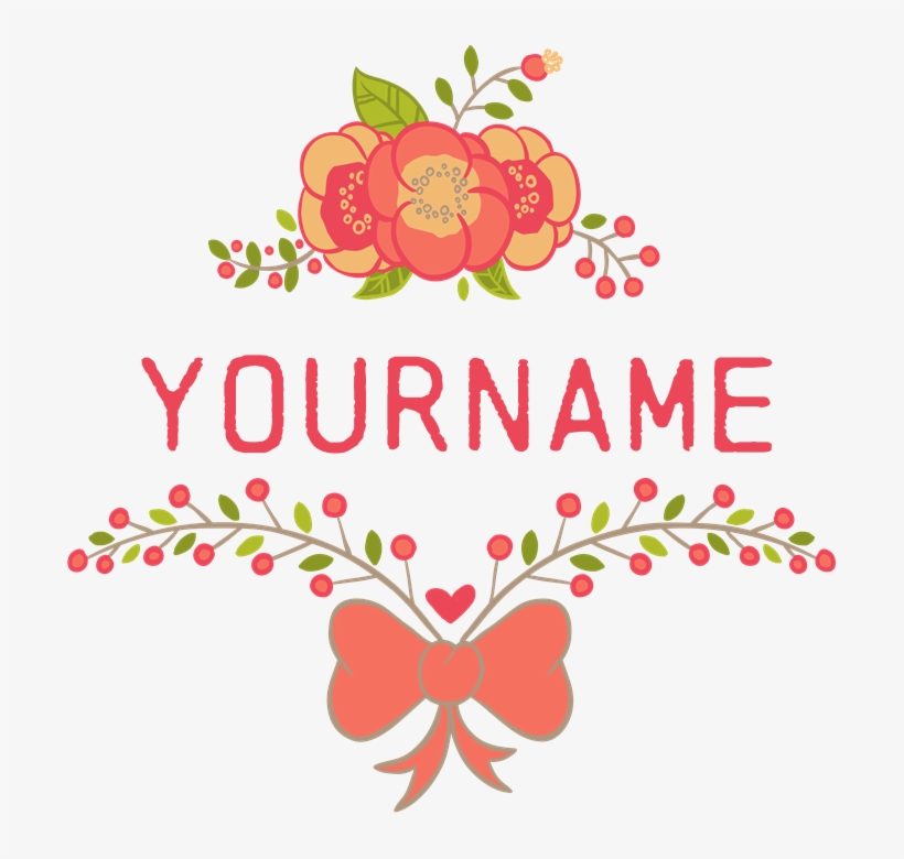 Download Transparent Personalized Name Cute Floral Banner ...