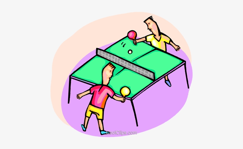 Kids Playing Ping Pong Royalty Free Vector Clip Art - Play Ping Pong ...