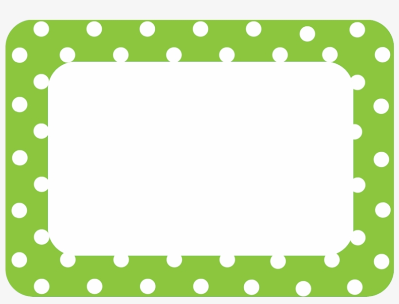 Lime Polka Dots Name Tags/labels - Green Polka Dot Frame - 900x900 PNG ...