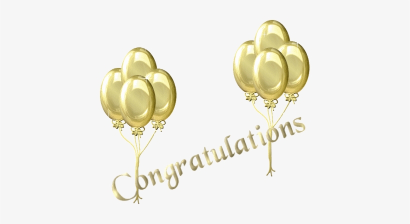 Congratulations - Gold Congratulations Balloons - 419x369 PNG Download ...