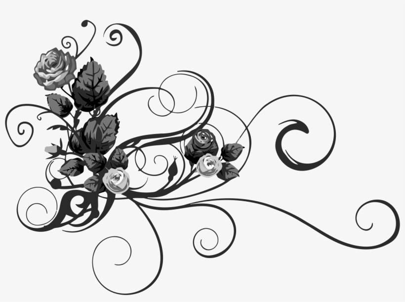 Rose Floral Flourish 2 Clip Art Royalty Free Stock - Flourish Png ...
