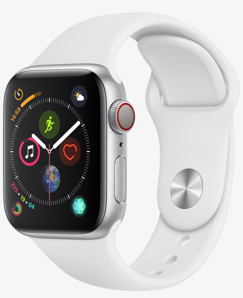 A Front View Of The Apple Watch Series 4 In Silver - Apple Watch Series ...