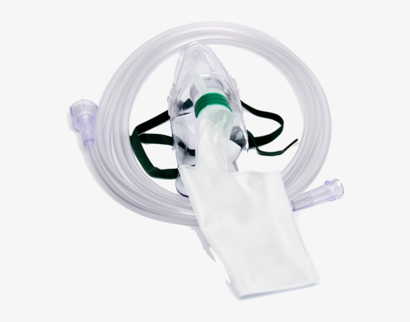Download Transparent Oxygen Mask With Reservoir Bag - Nebulizer - PNGkit