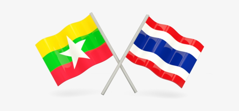 Download Transparent Mm Thai - Thai Myanmar Flag Png - PNGkit