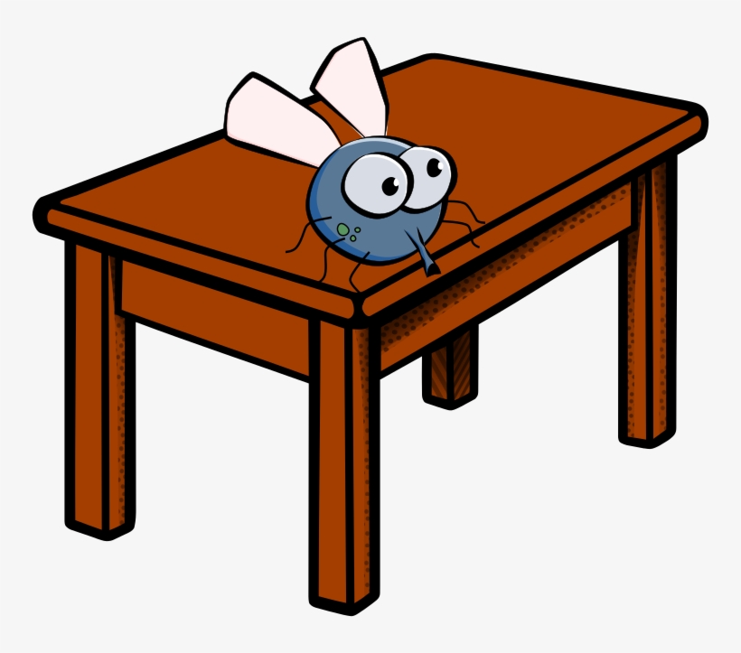 Fly On A Table - Cartoon Image Of A Table - 800x675 PNG Download - PNGkit