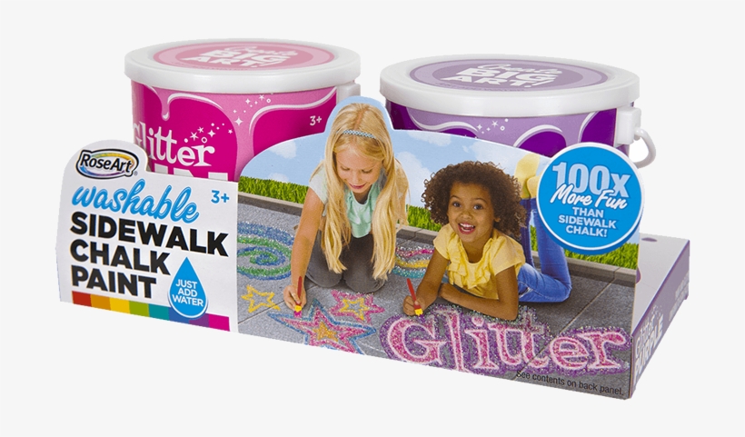 Purple - - - Roseart Washable Sidewalk Chalk Paint (2 Count), Glitter ...