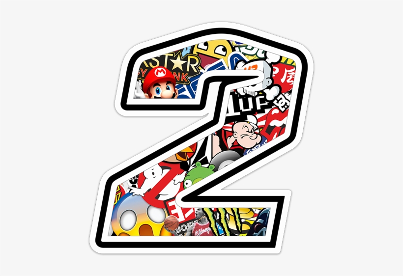 Download Transparent Car & Motorbike Stickers - Numero 2 Sticker Bomb ...