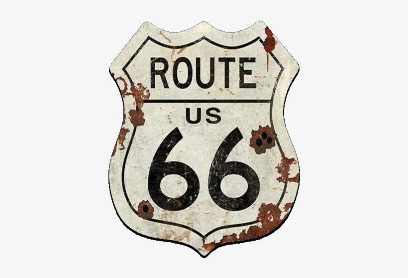 Route 66 Sign - Plaque Métal Route 66 - 400x490 PNG Download - PNGkit