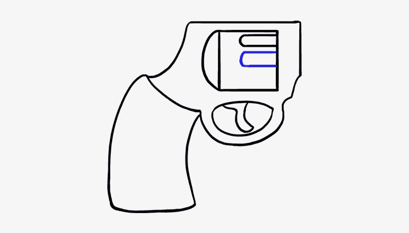 How To Draw Cartoon Revolver - Drawing - 678x600 PNG Download - PNGkit