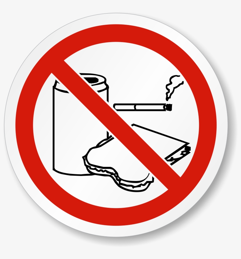 Iso Do Not Eat, Drink Or Smoke Label - No Food Or Drink Symbol ...