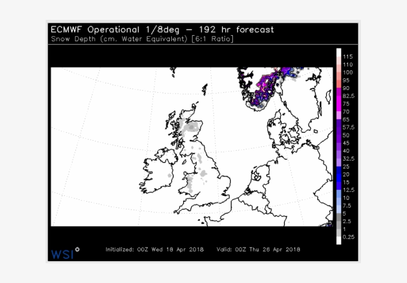 A Computer Forecast Model Graphic Indicating Where - Map Of Europe ...