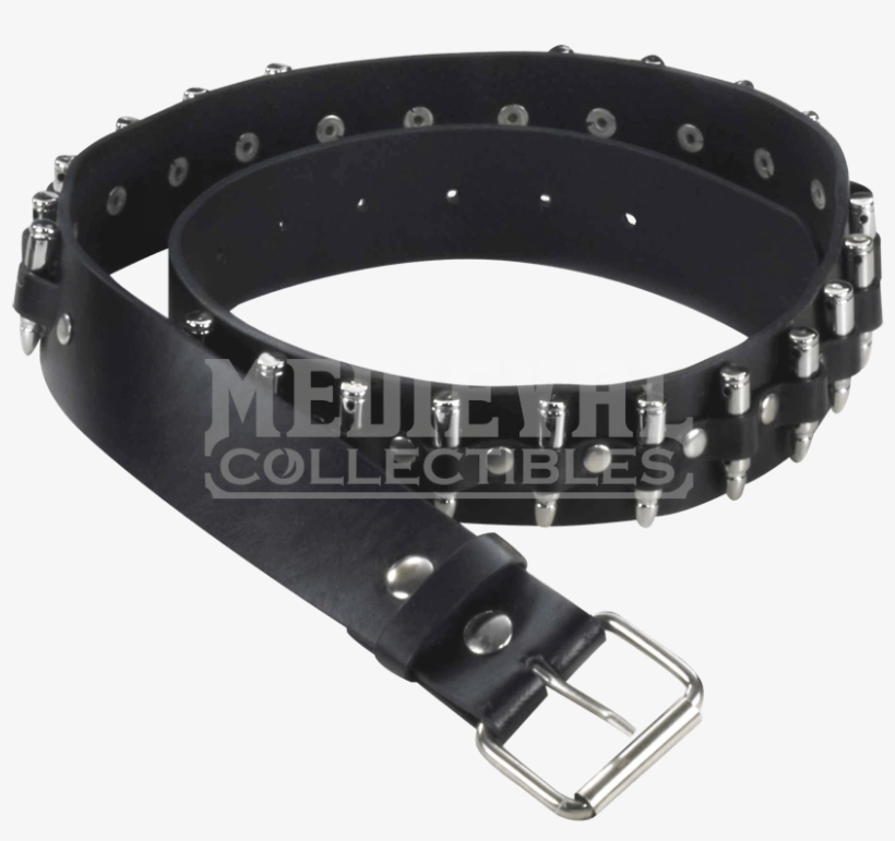 Steampunk Silver Bullet Belt - Black Leather Bullet Belt - 850x850 PNG ...