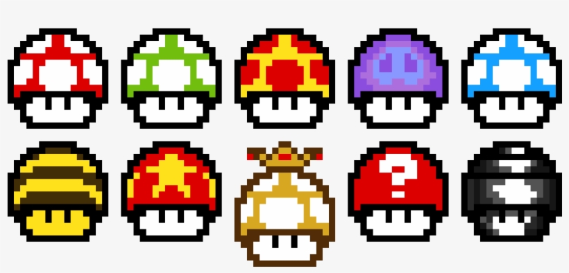 Mario Shrooms - Mario Mushroom - 900x400 PNG Download - PNGkit