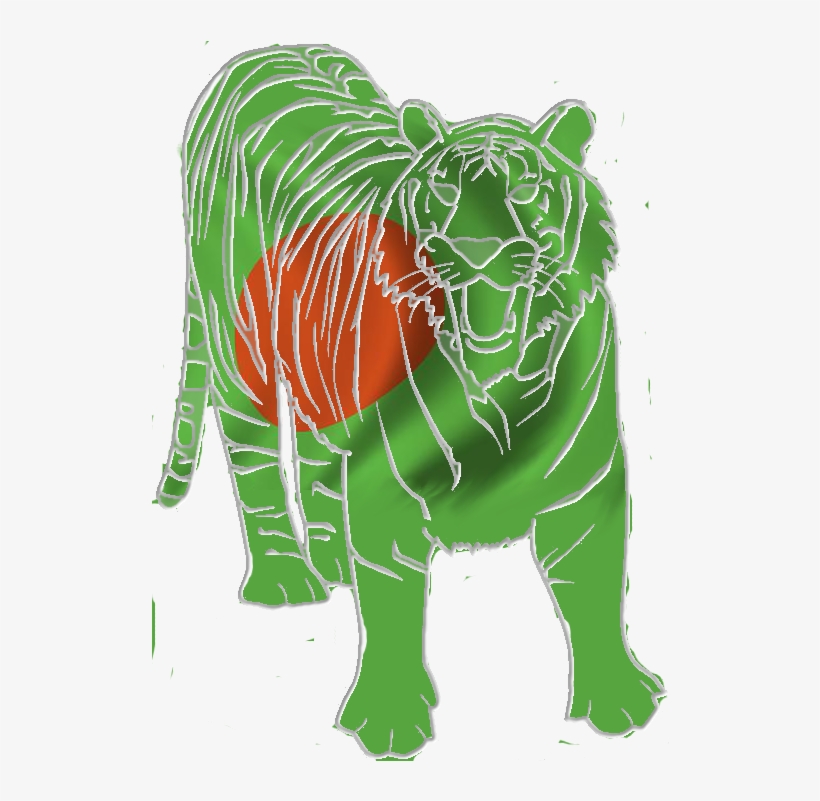 Bengal Tiger Bangladesh Flag - 557x760 PNG Download - PNGkit