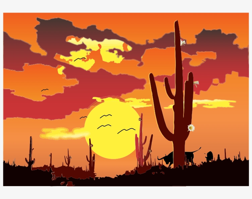 Sunset In The Desert, Png V - Red Cartoon Desert - 800x569 PNG Download ...