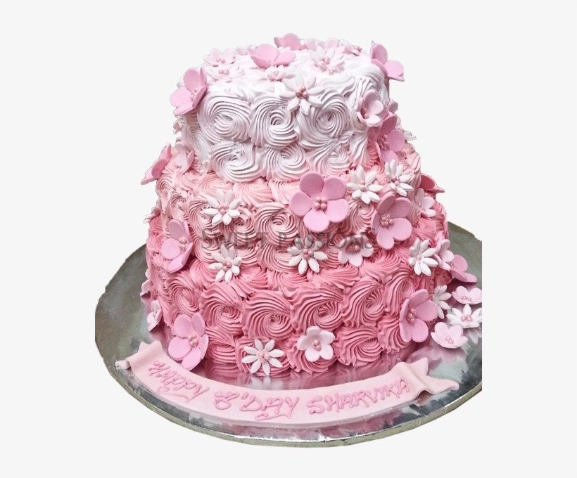 3 Tier Pink Swirls Cake - Sweet Passions Bakery - 550x600 PNG Download ...