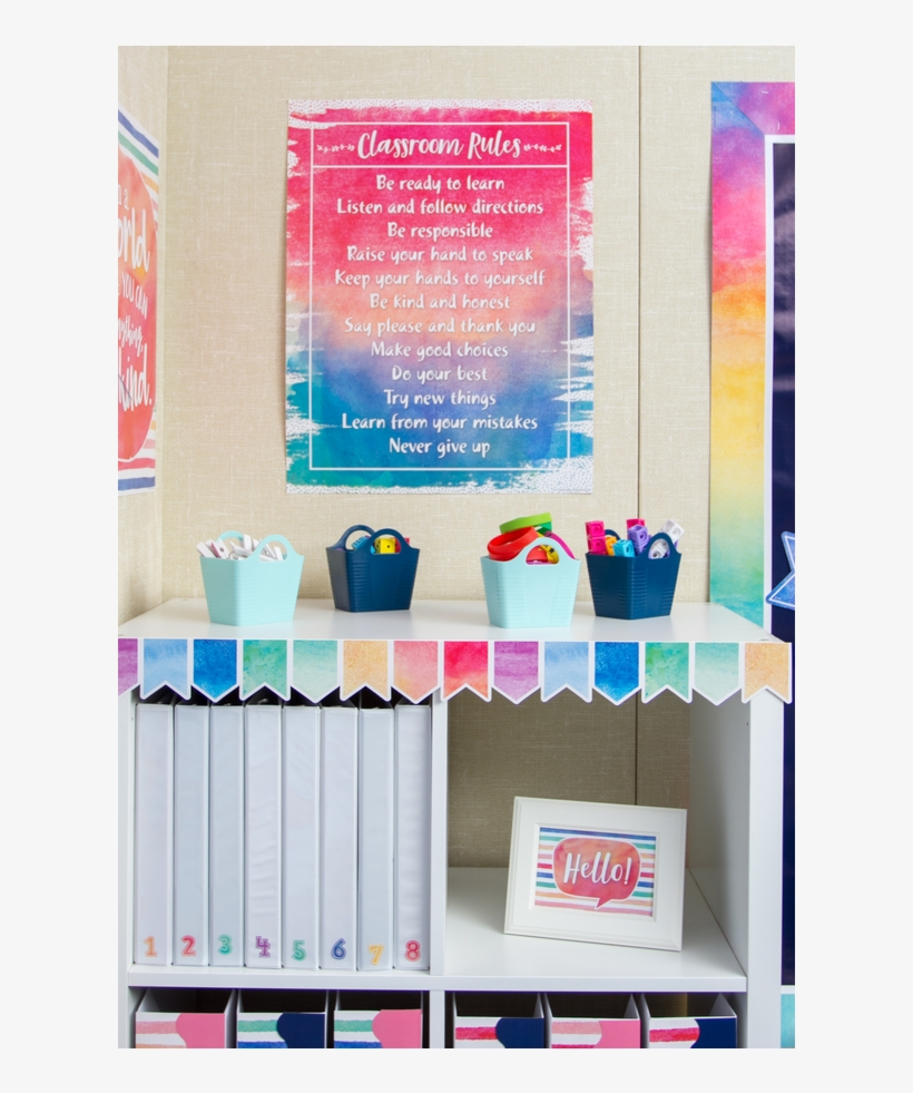 Download Transparent Watercolor Classroom Rules Chart Alternate Image A ...