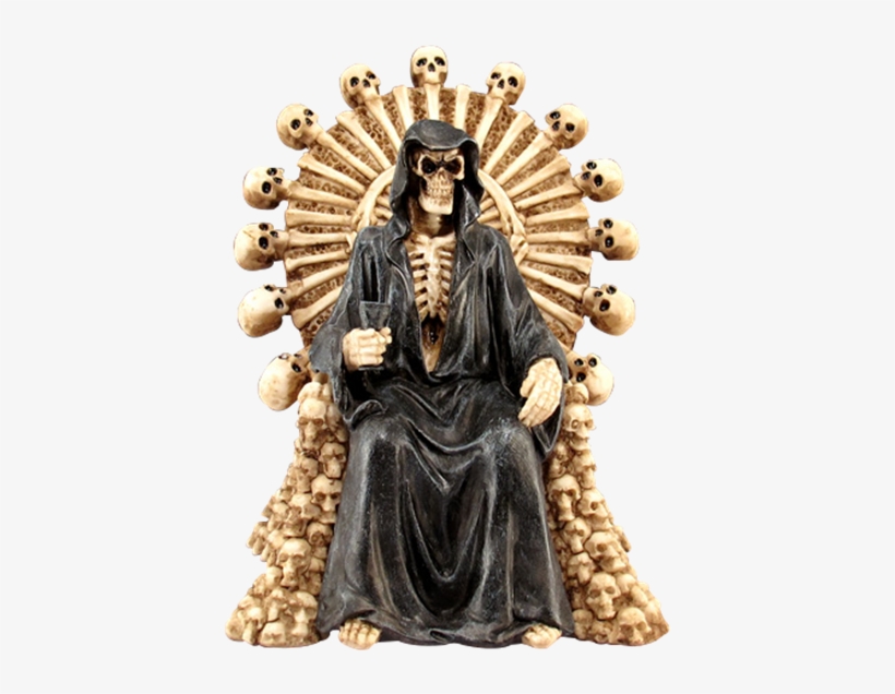 Grim Reaper On Skull Throne Statue - Death - 555x555 PNG Download - PNGkit