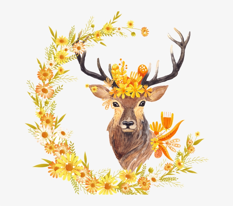 Antlers Watercolor Png Free - Free Fall Printables Home Decor - 650x644 ...