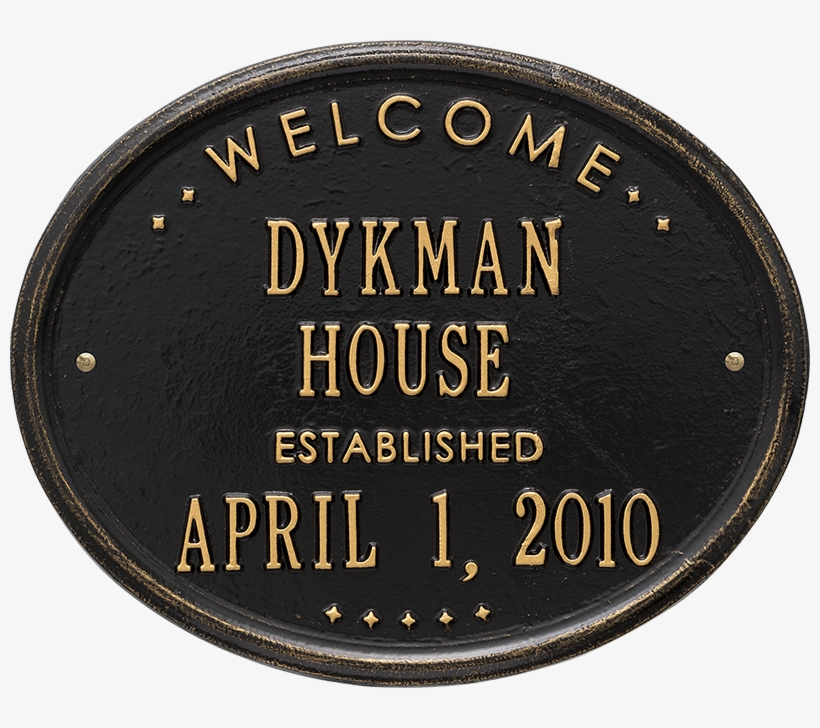 Welcome Oval House Standard Wall Address Plaque - Custom House Plaque ...