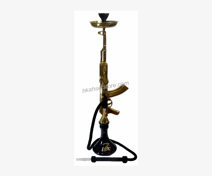 Zebra Ak-47 Gold Hookah - Gold Tommy Gun Hookah - 600x600 PNG Download ...
