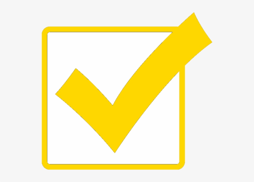 Check Mark Yellow - 550x508 PNG Download - PNGkit